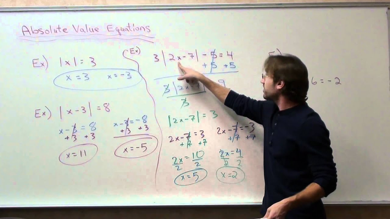 Free Math Lessons Solving Absolute Value Equations