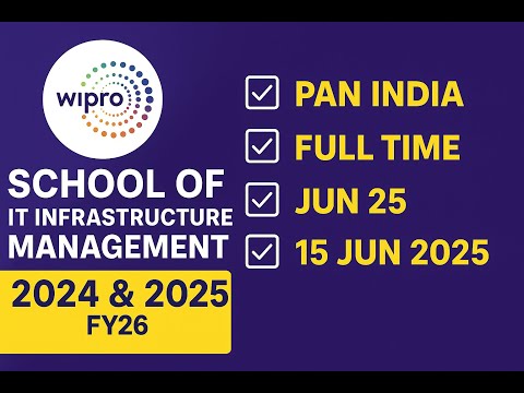 🎓 Wipro School of IT Infrastructure Management (SIM) | 2024 & 2025 Batch | FY26 Hiring | apply now