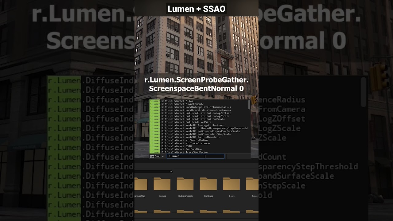 How to use Lumen and Screen Space Ambient Occlusion (SSAO) in Unreal Engine 5. #ue5 #unrealengine5