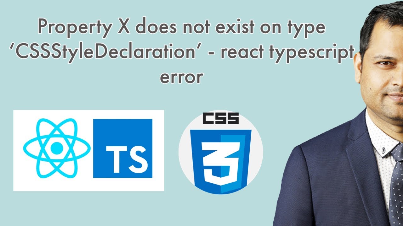 Property X does not exist on type 'CSSStyleDeclaration' - react typescript error