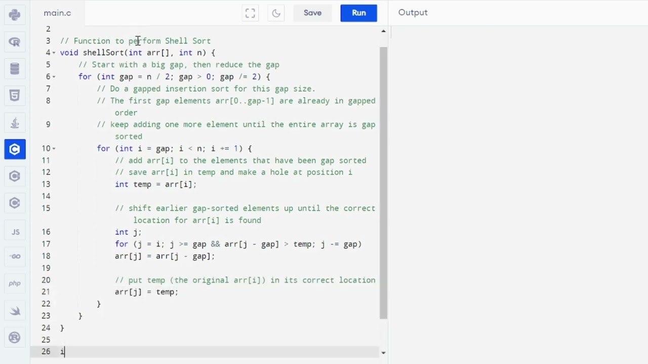 C Program to Implement Shell Sort || Shell Sort Code in C || Coding Guide for Beginners #programming