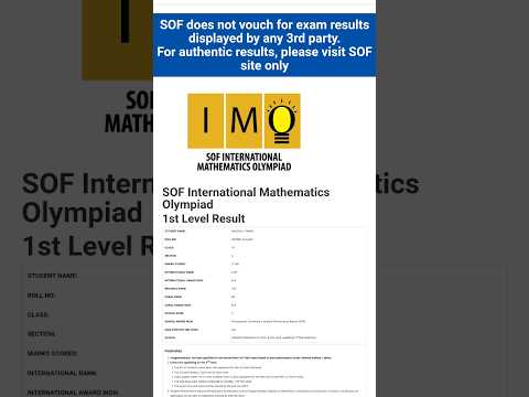 SOF IMO 2023-24 Result Declared / Qualified for 2nd level 🎉 / #sof #olympiad #result