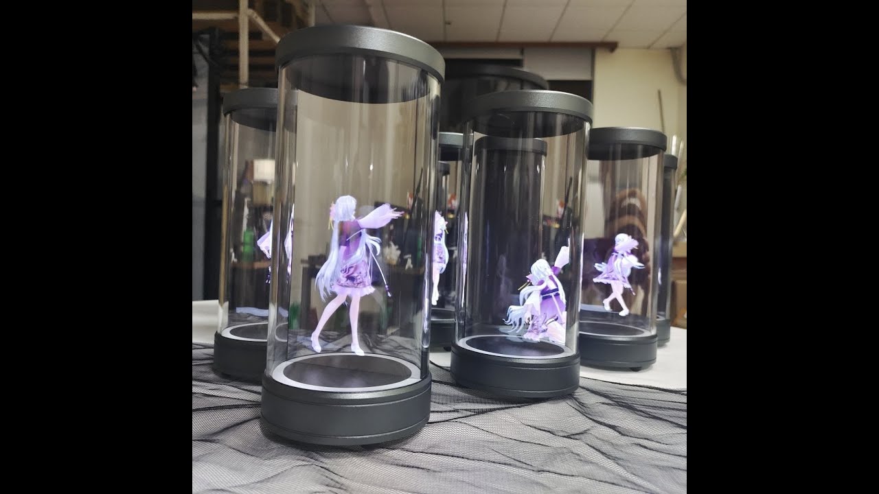 5.5/10.1/21.5/75 Inches 3D Hologram Cylinder Transparent Screen Interactive Holograms HoloTube