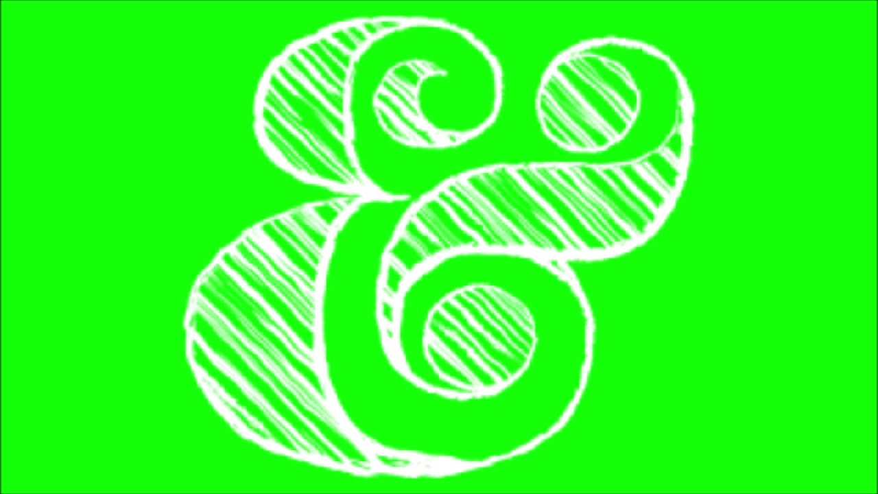 drawn & symbol green screen image