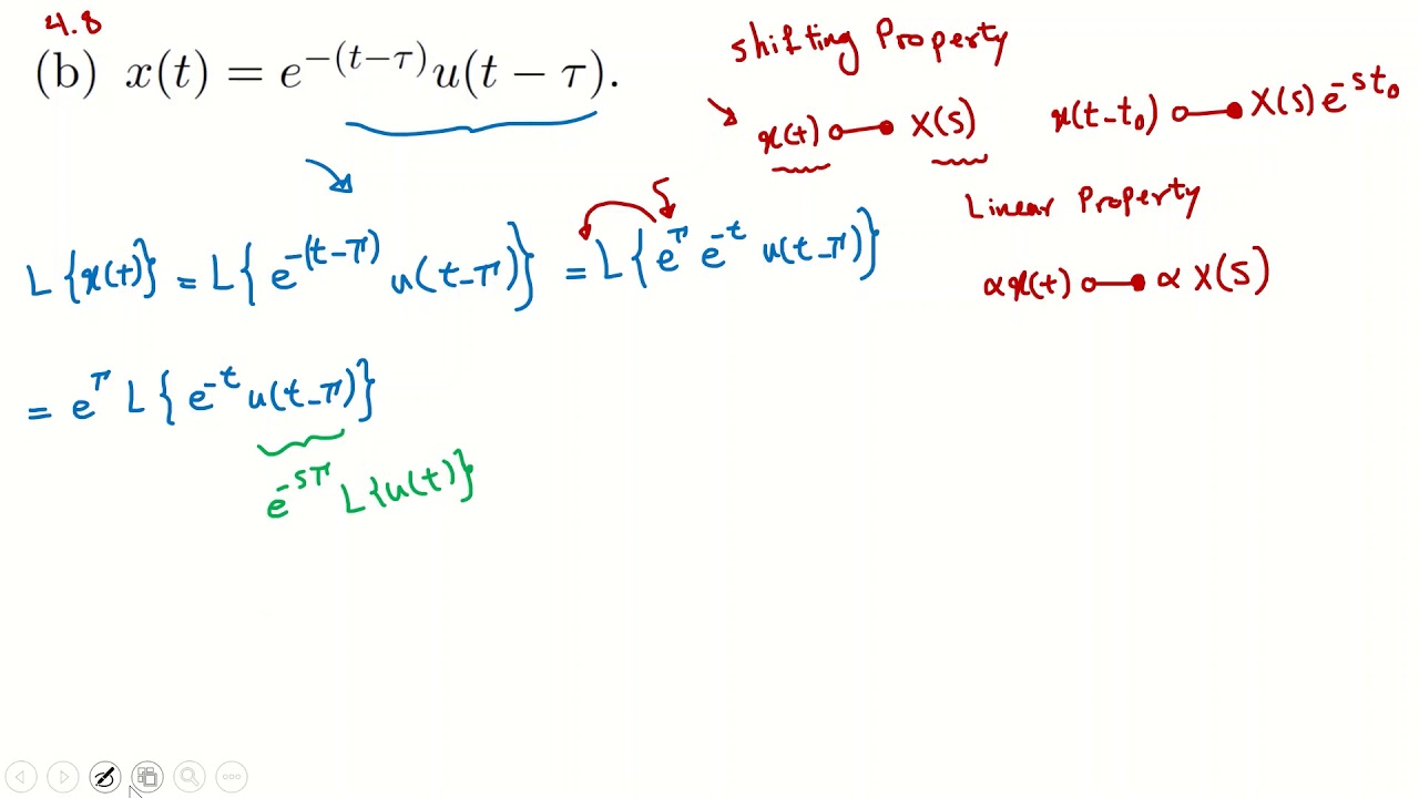 #4.8 (b) Find the Laplace transform using only Laplace transform table and time shifting property