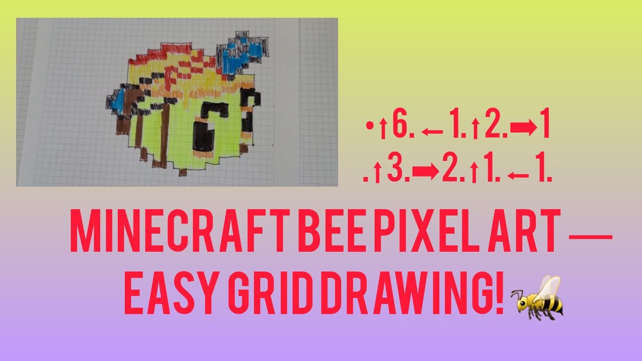 Minecraft Bee Pixel Art — Grid in Description! 🐝