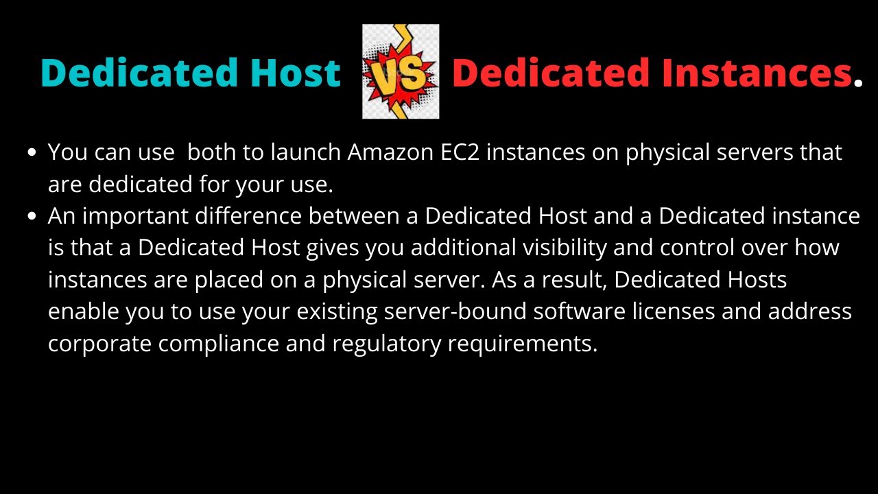 Difference Between Dedicated Host vs Dedicated Instances AWS Tutorial