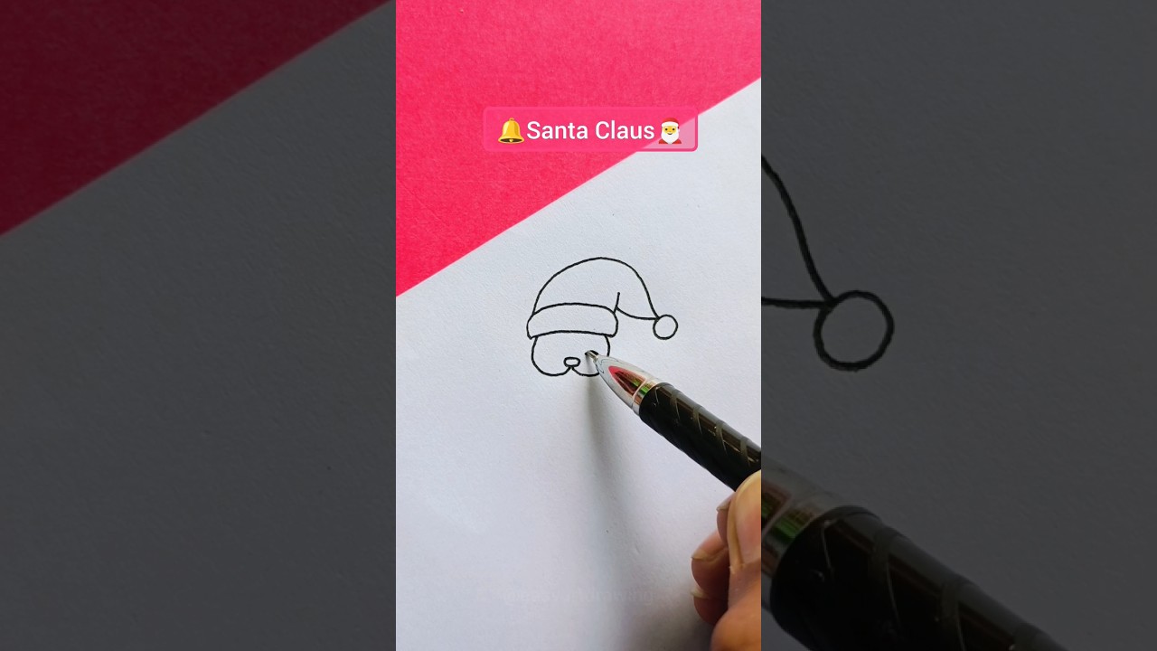 Santa Claus face drawing🎅 #art #santa #christmas