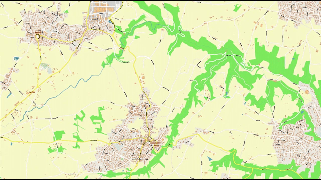 Lyon, France printable vector street map, full editable, Adobe illustrator / PDF gvl17b ai 10 ai pdf
