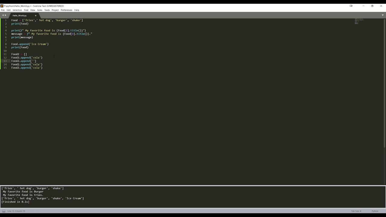 Python Tutorial Lesson 5: Adding to Arrays