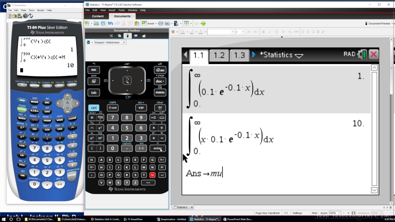 Statistics 3.6.2 Parameters from PDF Using a Calculator