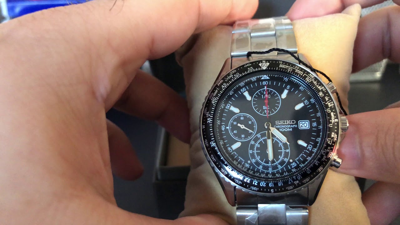 Seiko SND253P1 Flightmaster Pilot Slide Rule Chronograph Watch