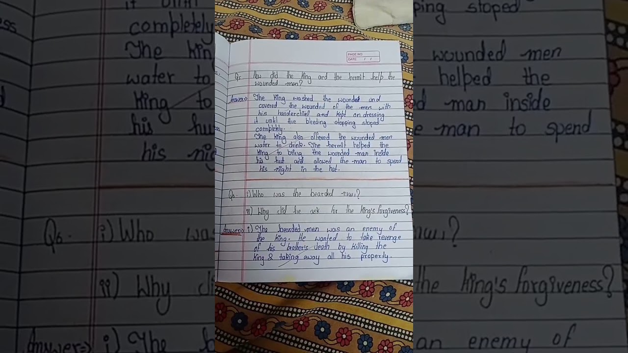 Class-7 ch-1 English Question answer THREE QUESTIONS