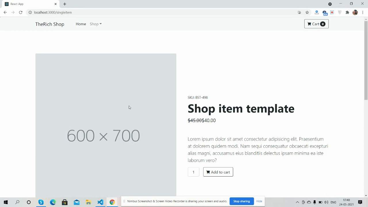 Reactjs Bootstrap 5 Ecommerce Test Project - Part 1