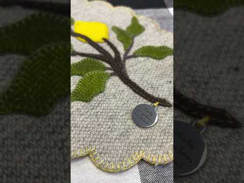 Lemonade | 7.25" x 10.5" wool applique mat #wool #woolapplique #embroidery #artisandyedwool