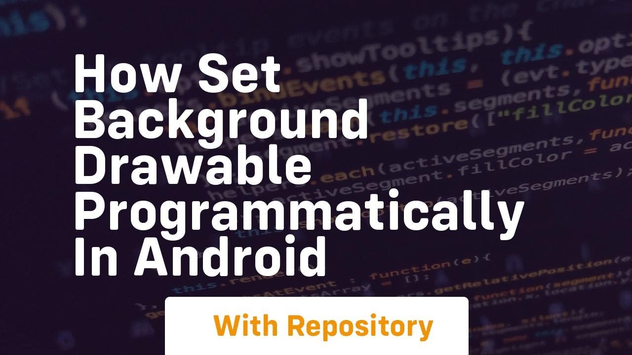 how set background drawable programmatically in android