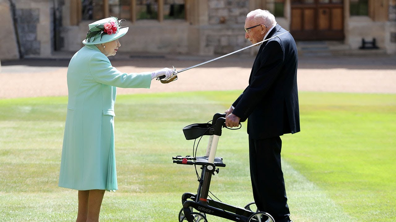Captain Tom Moore Knighted By The Queen And Jokes If I Kneel Down I captain-tom-moore-knighted-by-the-queen-and-jokes-if-i-kneel-down-i