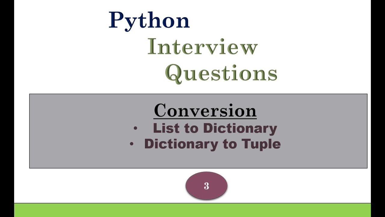 INTERVIEW QUESTION - Conversion of two list into Dictionary Using Python