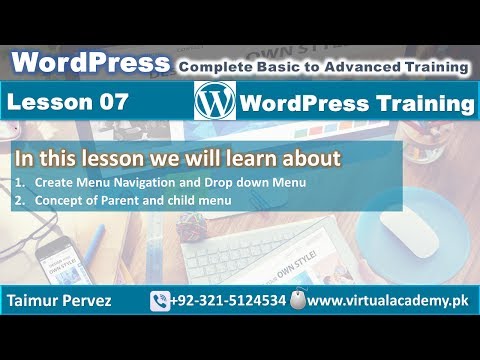 Learn WordPress basic to advance training 2016 | How to make Menu navigation | Drop down button ...
