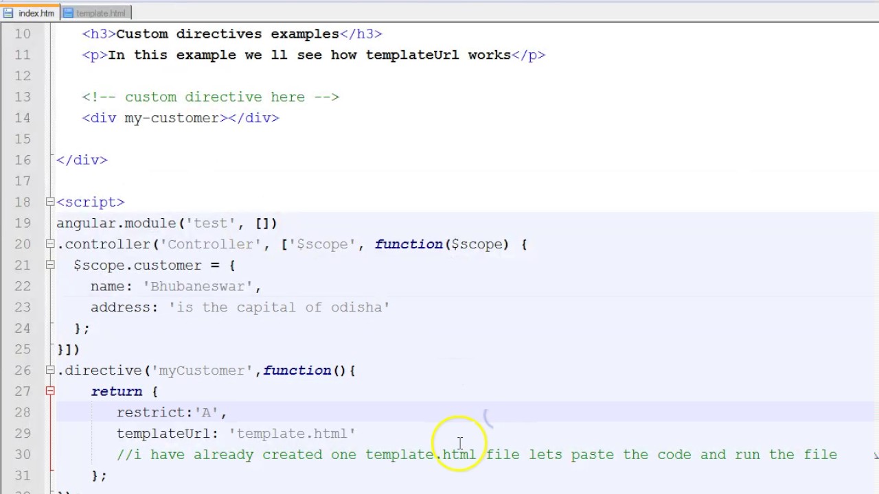 custom directive templateUrl example