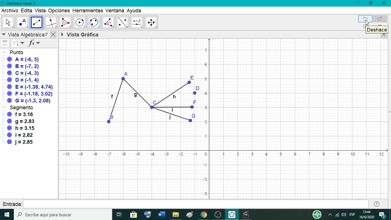 GeoGebra: herramienta segmento