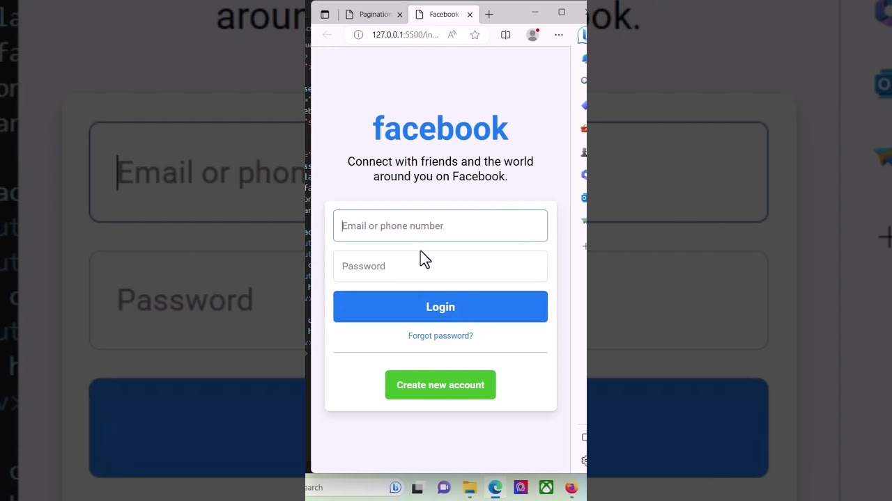 Create Facebook Login  Using HTML & CSS