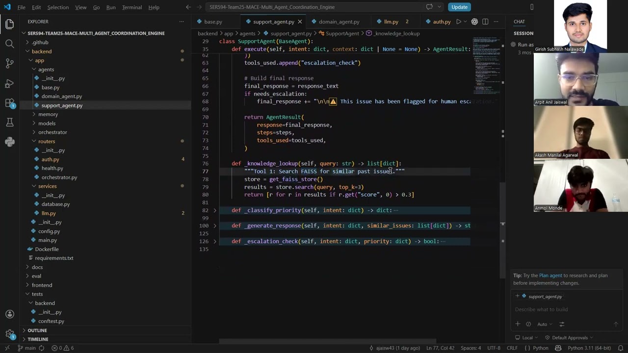SER594 - Team 25 - MACE : Multi Agent Coordination Engine