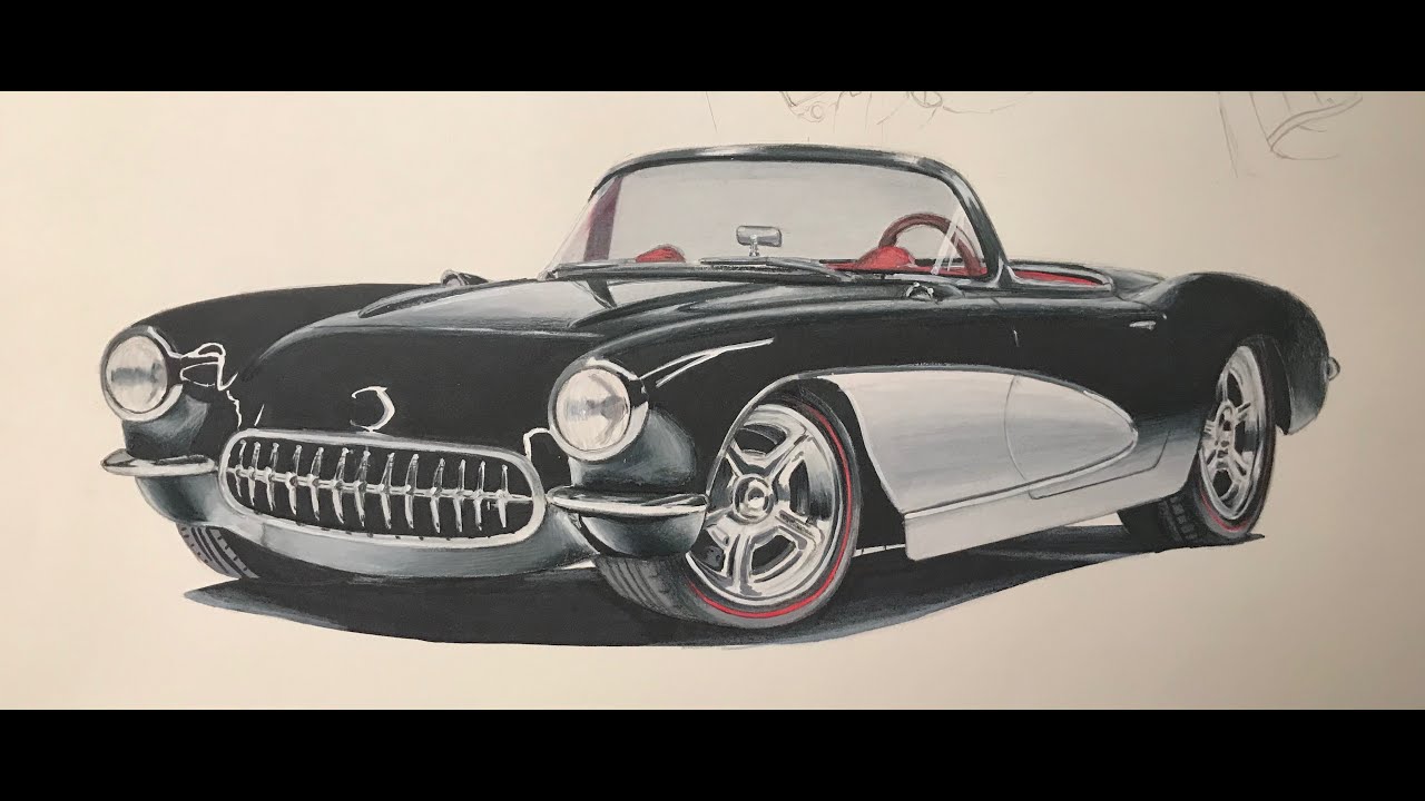 1957 Kindig Corvette “Family Affair” - Realistic Car Drawing