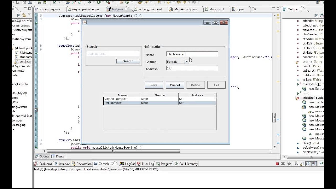 Java Tutorial Add, Save, Edit, Search, Delete from MySQL or Any Database