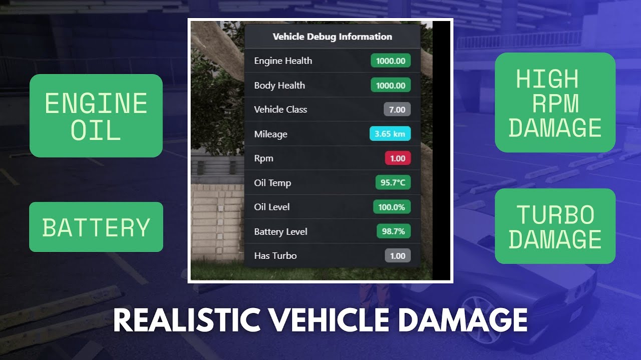Vehicle Damage System (Engine Oil, Battery, Mileage and More) [Vehicle ...