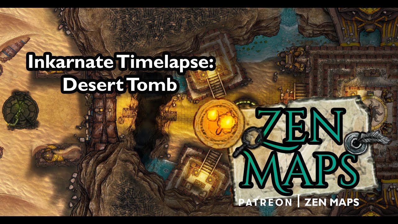 Inkarnate Tutorial Timelapse: Desert Tomb - D&D/RPG Map Making