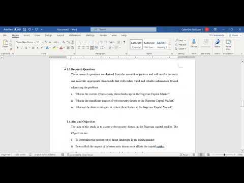 Research Writing - Chapter One