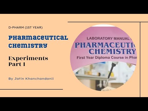 Laboratory manual of Pharmaceutical Chemistry first year diploma course in pharmacy (Part 1)