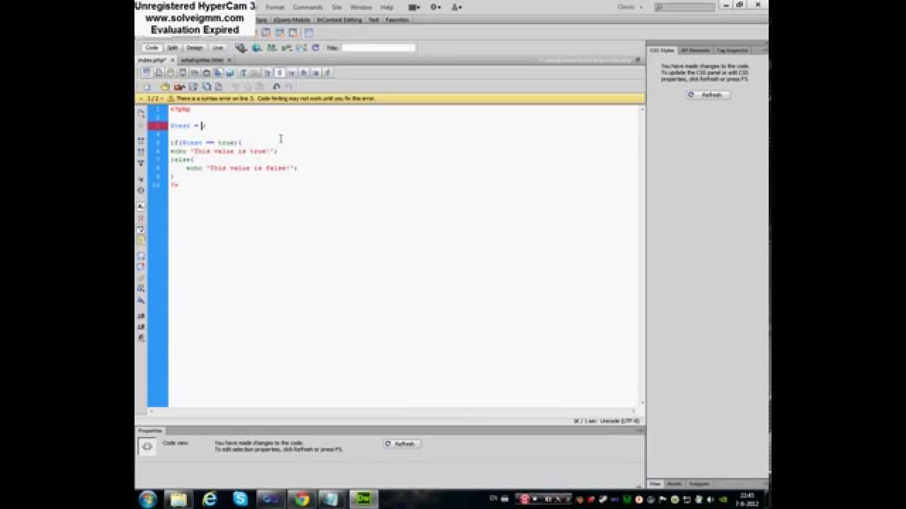 Learn PHP lesson 1 - Basic syntax