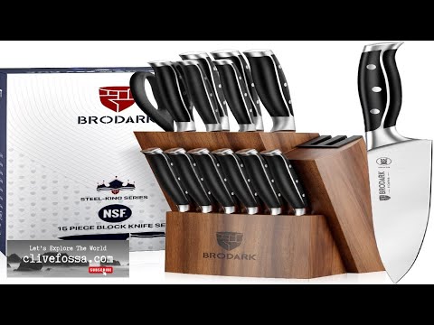 Kitchen Knife Set with Block Full Tang 15 Pcs Professional Chef Knife Review