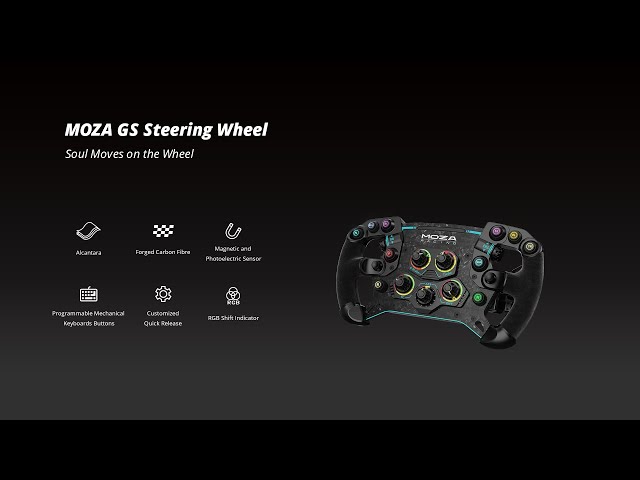 Moza GS V2 GT Volante de Cuero Microperforado Negro para PC ...