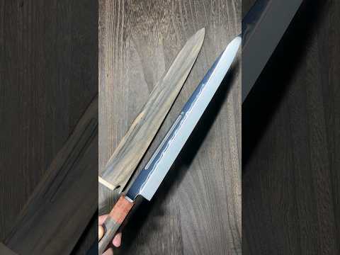 Yoshihiro Senbon Kurogaki Honyaki Chi-Nagashi-Art Yanagiba 330mm with Special Black Persimmon Handle
