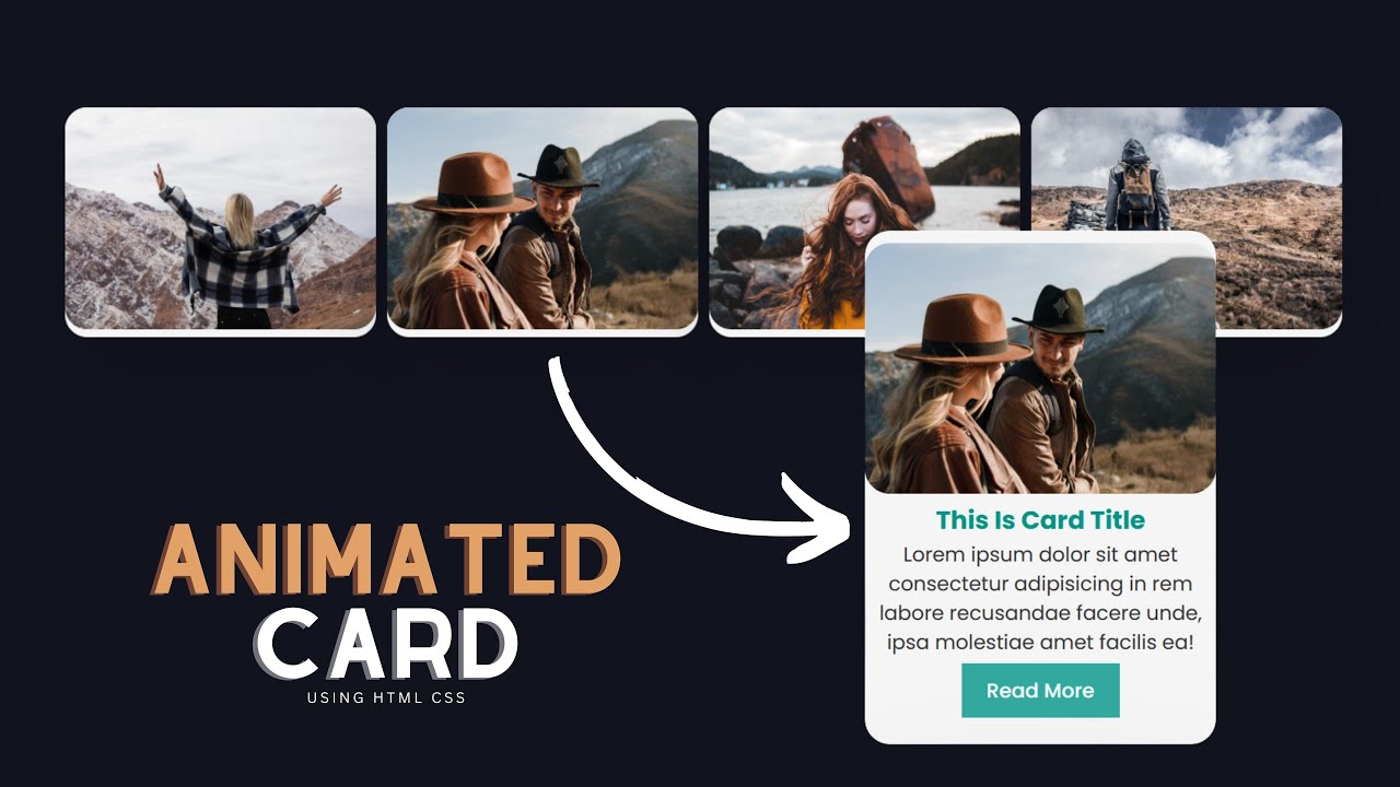 Responsive Animated Card Using HTML CSS | Step-by-Step Guide | devRasen | Create A Animated Card