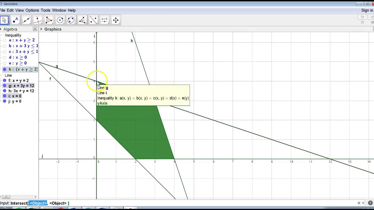 Solving Linear Programming Problem using GeoGebra Part 2