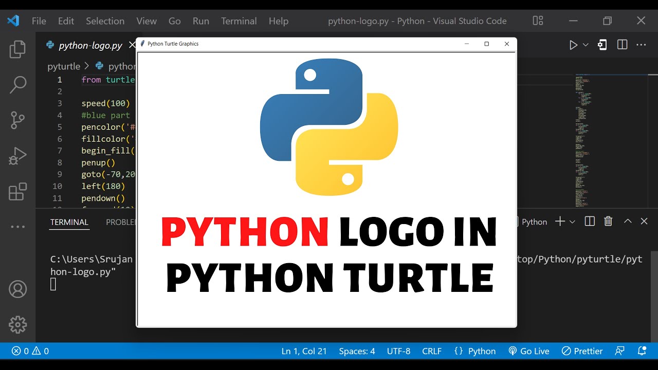 Python Logo Using Python Turtle | Python Turtle Graphics | Python Turtle Coding Video | Coding