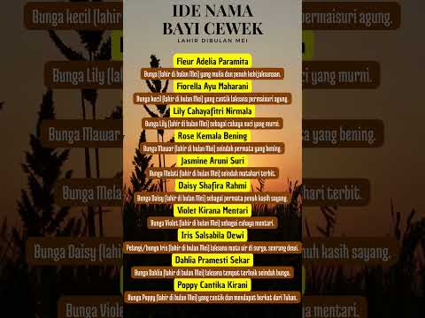 IDE NAMA BAYI PEREMPUAN LAHIR BULAN MEI