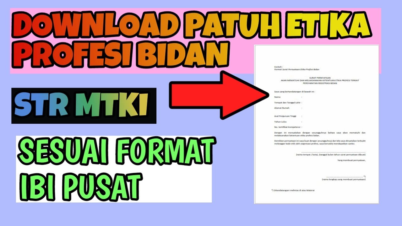 Download Format Surat Pernyataan Patuh Etika Profesi Bidan IBI