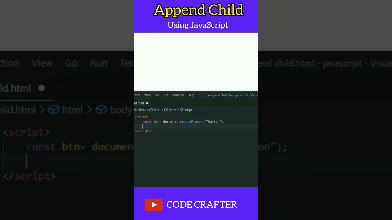 Append child in javascript #coding #programminglanguage #shorts #shortsvideo