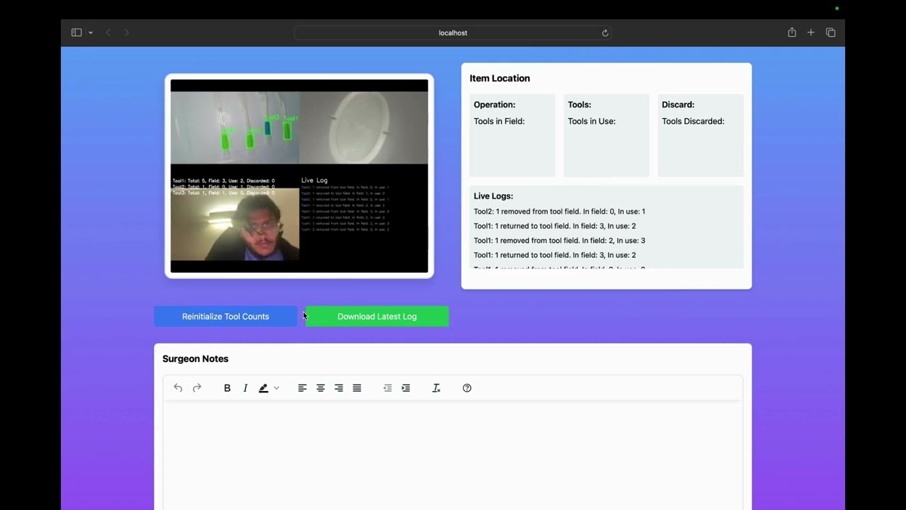 SIFT : Surgical Instrument Field Tracker Demonstration