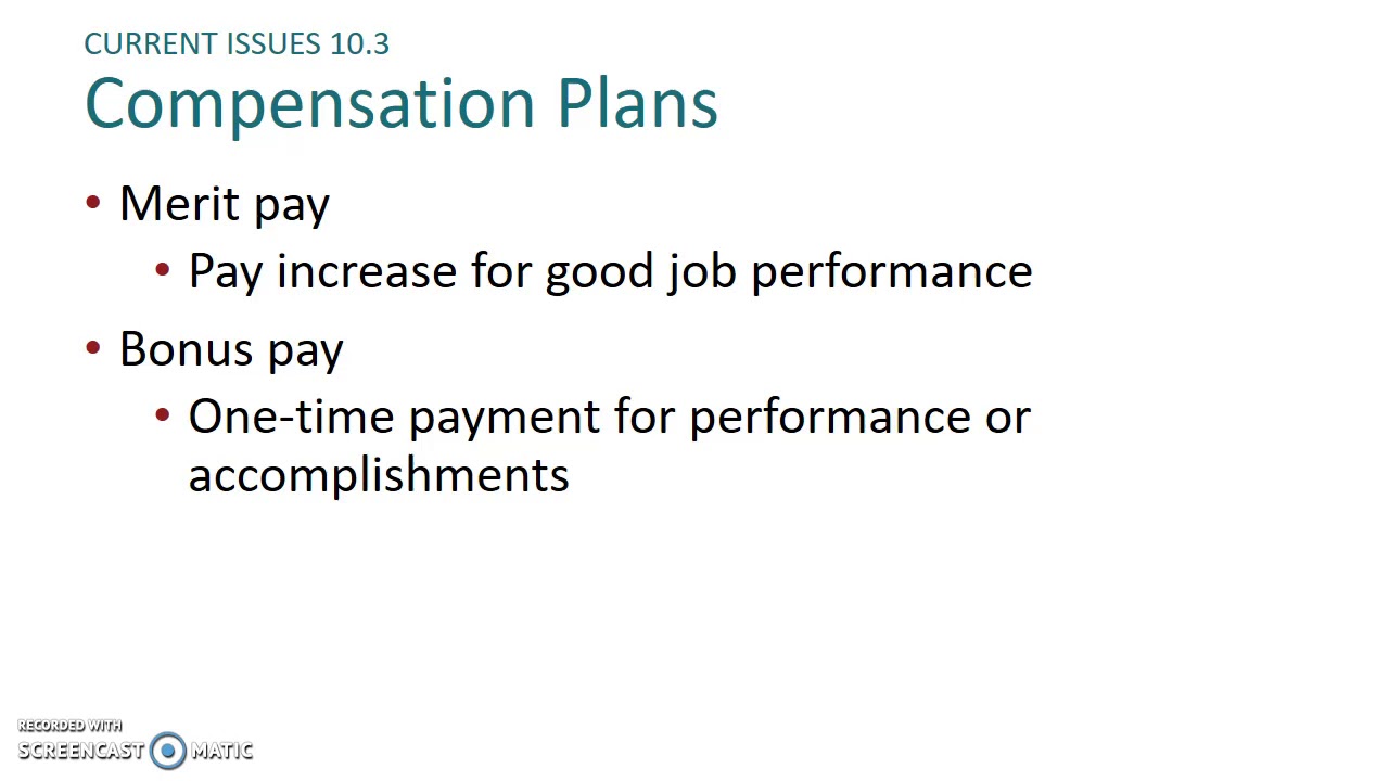 Chapter 10 Takeaway Merit Pay