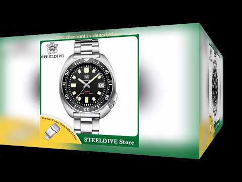 #Steeldive SD1970 White Date Background 200M Wateproof AR Coating Sapphire Glass NH35 Black DIal