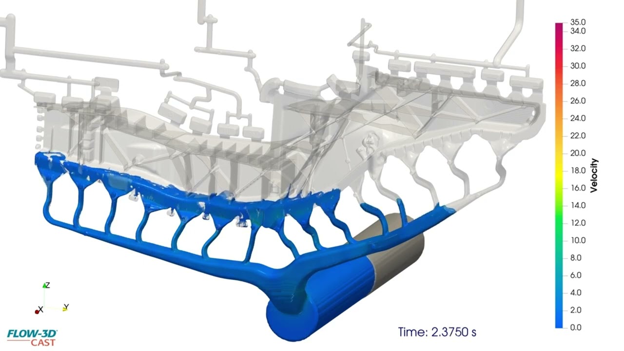 Giga casting simulation for structural component | FLOW-3D CAST