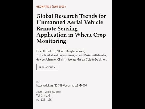 Global Research Trends for Unmanned Aerial Vehicle Remote Sensing Application in Whea... | RTCL.TV