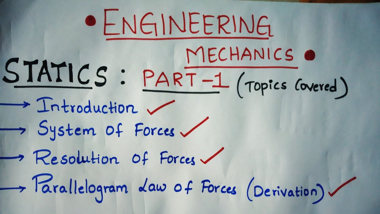 Engineering Mechanics : STATICS ( PART-1)