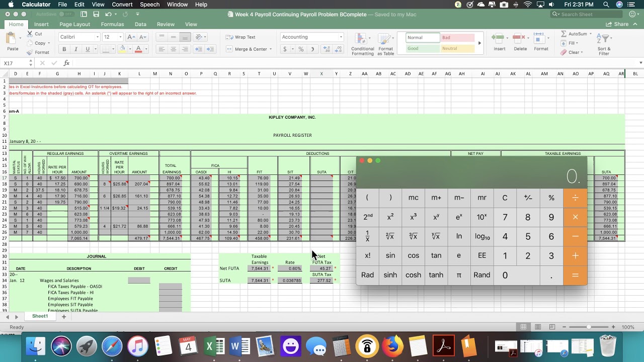 Continuing Payroll Problem A   Week 6